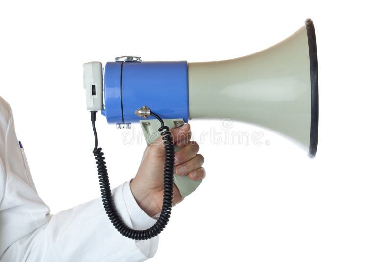Primer De Una Mano Que Sostiene Un Megáfono. Foto de archivo - Imagen ...