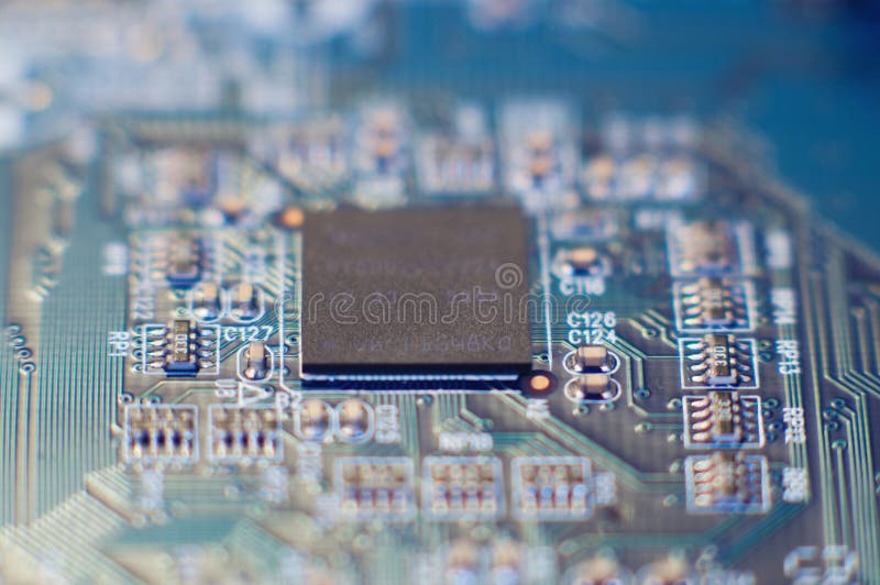 Primer del microchip imagen de archivo. Imagen de condensador - 23164255