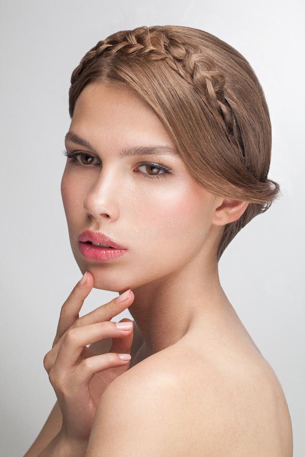 Primer Del Retrato De La Moda De La Belleza De La Mujer Modelo Sensual