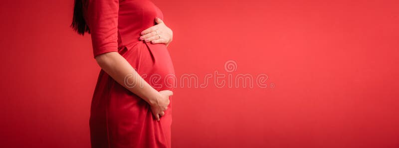 Primer En La Panza De La Mujer Embarazada Imagen de archivo - Imagen de ...