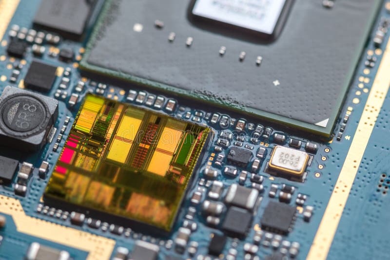 Primer En Un Esquema Del Microchip De La CPU Foto de archivo - Imagen ...