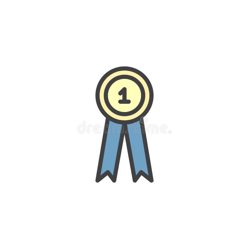 Primera Icono Llenado Del Esquema Del Premio Del Lugar Cinta ...