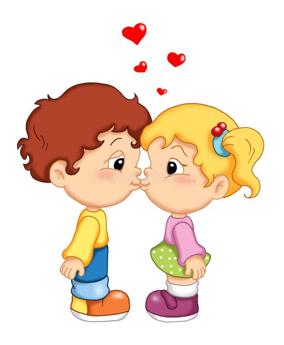 Primi baci illustrazione di stock. Illustrazione di ragazzi - 12835588