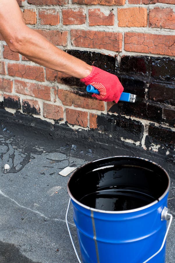 Priming brick wall stock image. Image of protect, construction - 78419919