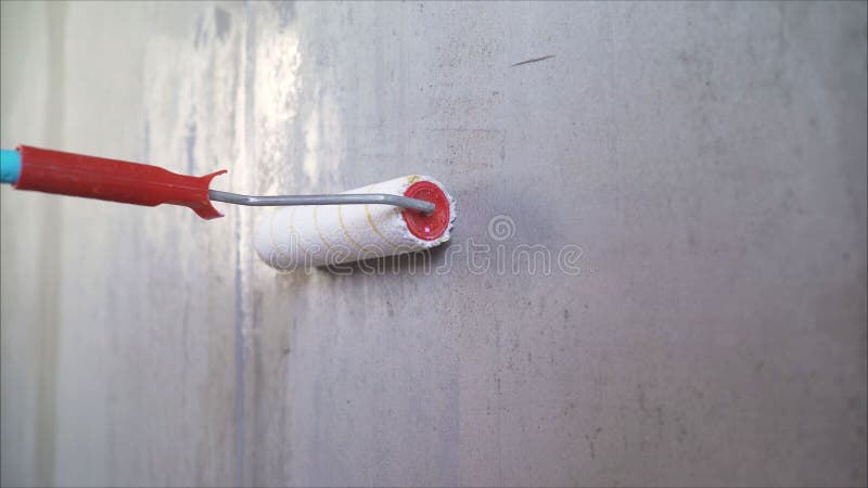 Primer Concrete Wall. Priming the Wall. Concrete Wall Stock Image ...