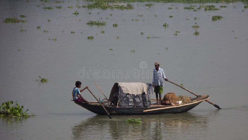 Primitive Boat on the Ganges River Editorial Stock Image - Image of ...