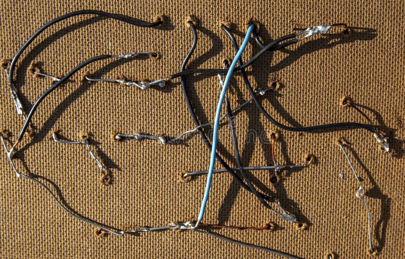 Primitive Hand Made Circuit Board Backside Wires Stock Photo - Image of ...
