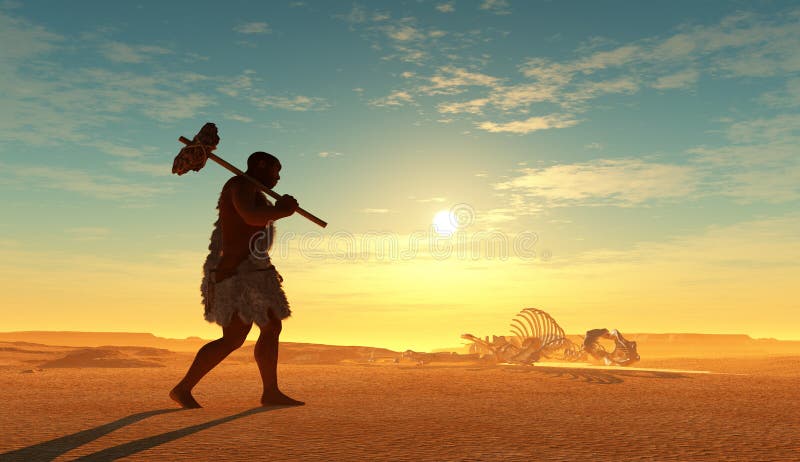 Primitive man stock illustration. Illustration of humor - 212403157