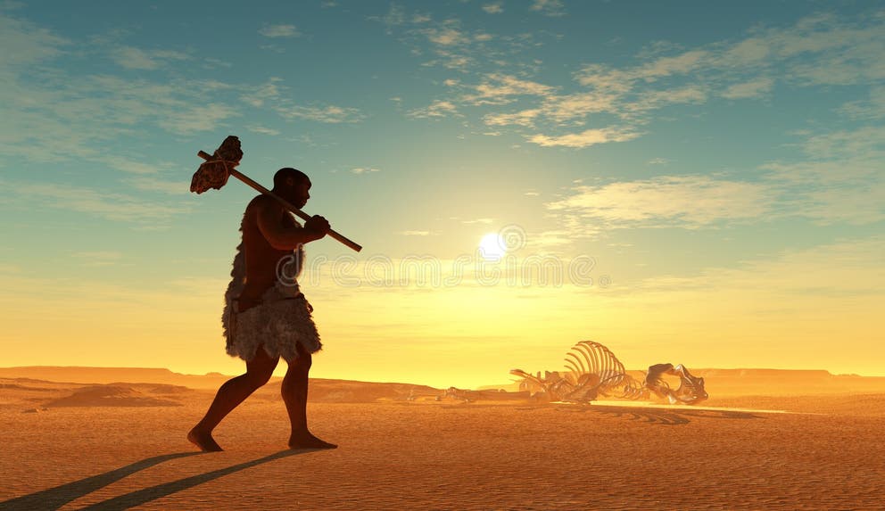 Primitive man stock illustration. Illustration of humor - 212403157