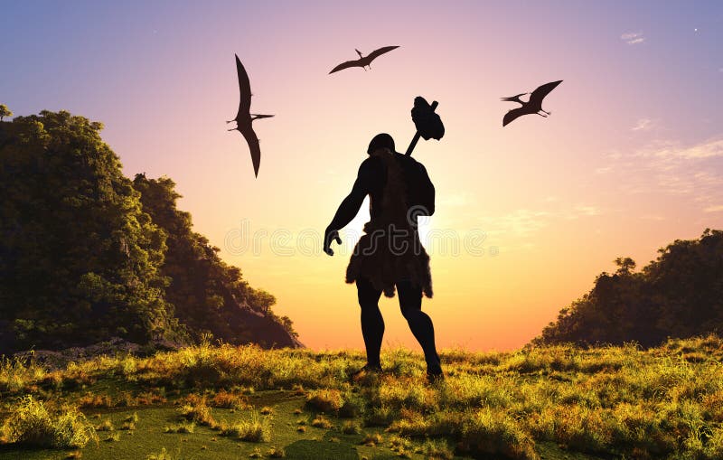 Primitive man stock illustration. Illustration of render - 239709621