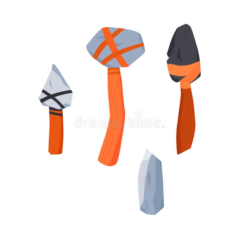 Primitive Man Tools Composition Stock Vector - Illustration of tribe ...