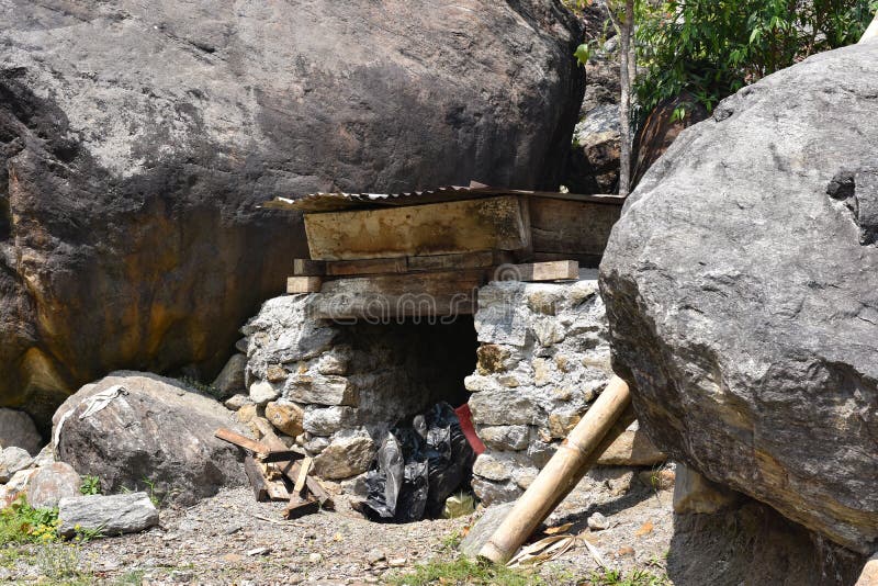 Primitive Stone Oven, Used for Heating Black Cardamom Stock Photo ...
