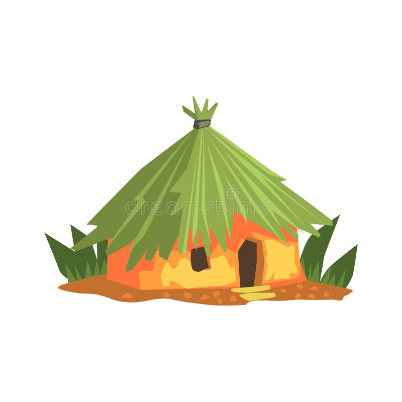 Primitive Tropical Building Jungle Landscape Element Stock Vector ...
