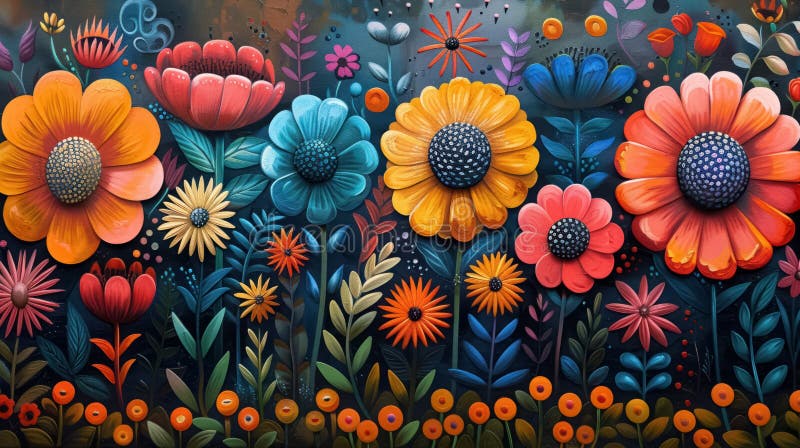 Primitivism - Painting with Bold Colors Stock Illustration ...