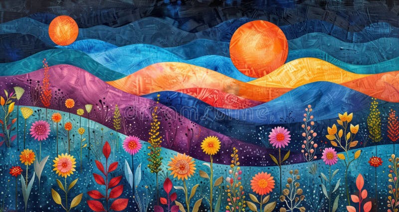 Primitivism - Painting with Bold Colors Stock Illustration ...