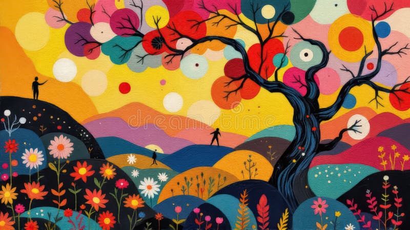 Primitivism - Painting with Bold Colors Stock Illustration ...