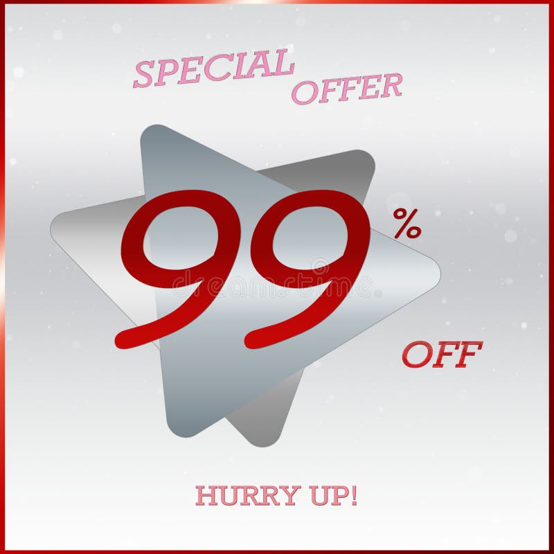 Primium Special Offer Discount Banner with 99 Off Hurry Up Text on ...