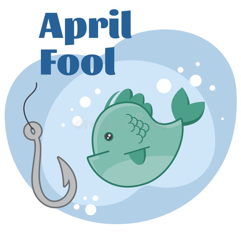 Fish and Hook for April Fool S Day Stock Vector - Illustration of april ...