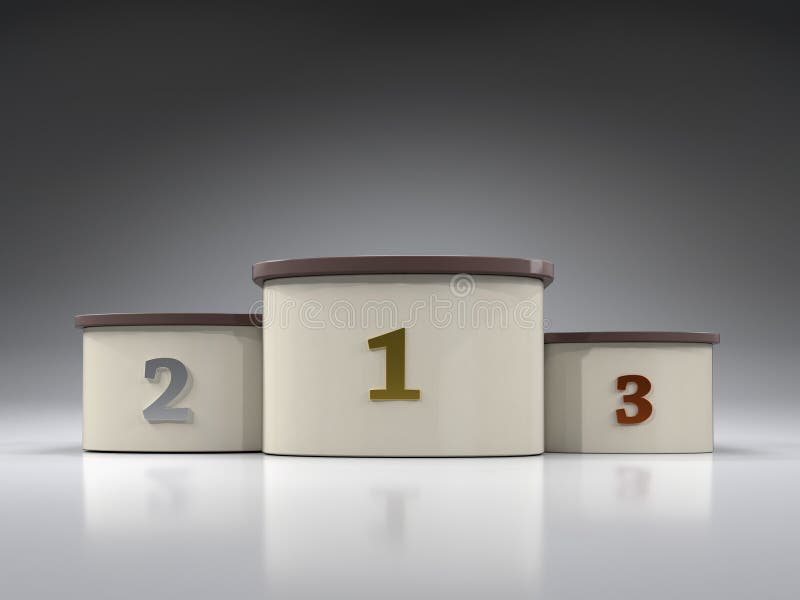 In Primo Luogo, Secondo E Terzo Podio Del Posto Illustrazione di Stock ...