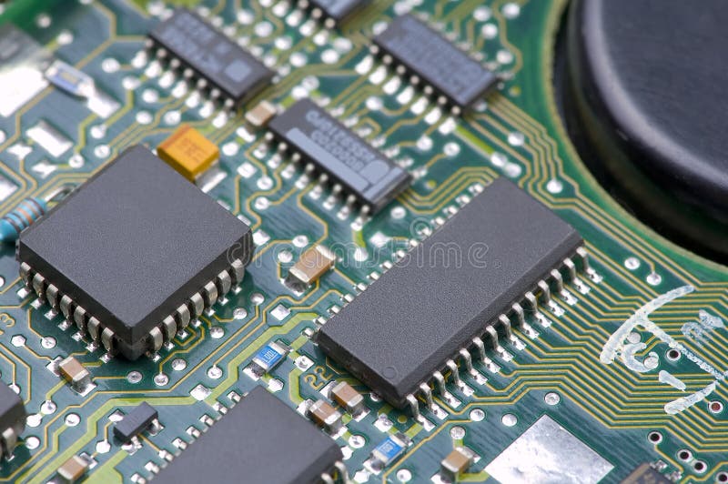 Primo Piano Dei Circuiti Elettronici E Dei Microprocessori Fotografia ...
