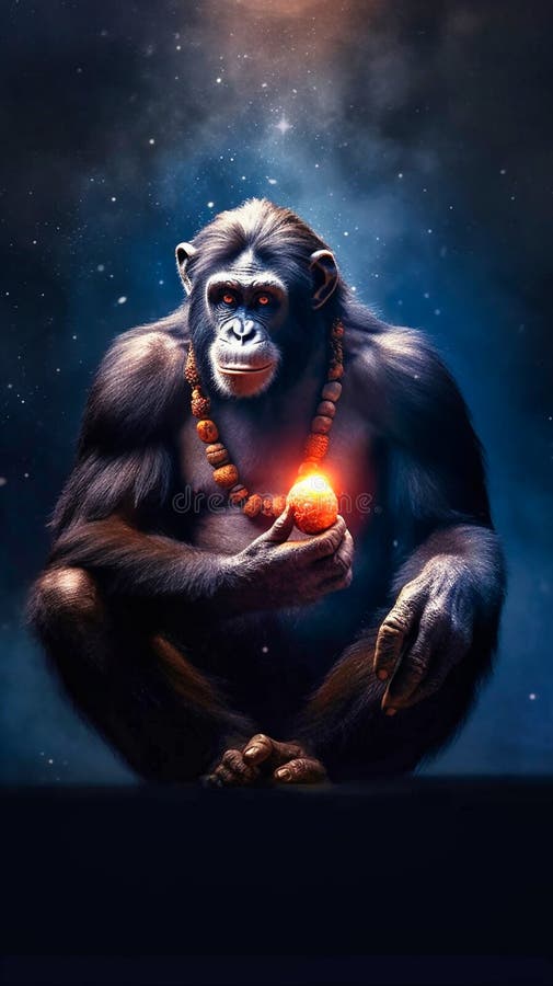 The Primordial Darkness Embodying a Monkey God. Generative AI Stock ...