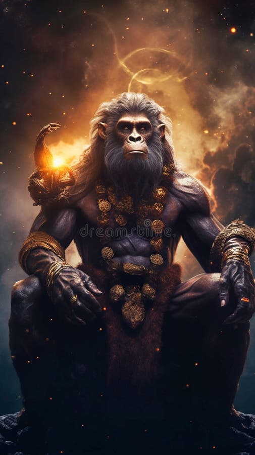 The Primordial Darkness Embodying a Monkey God. Generative AI Stock ...