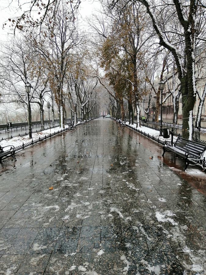 Primorski boulevard stock image. Image of winter, city - 134393141