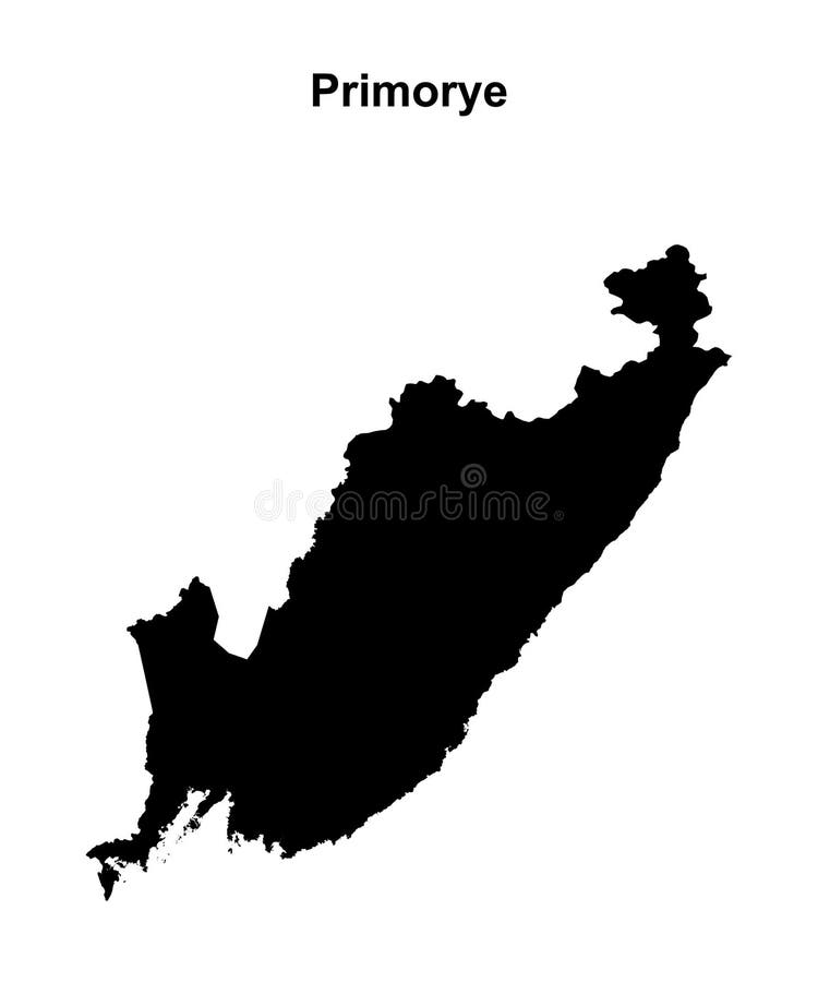 Primorye outline map stock vector. Illustration of contour - 360652049