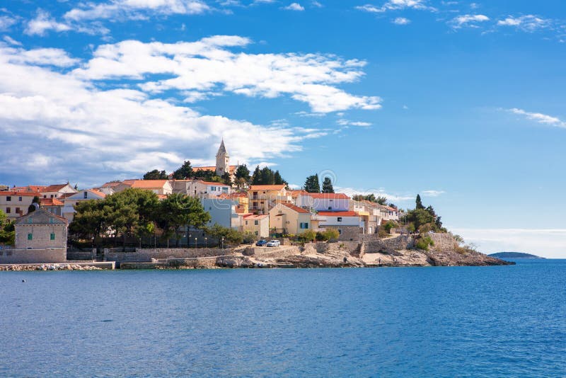 Beautiful Primosten Medieval Town On The Peninsula, Dalmatia, Croatia ...