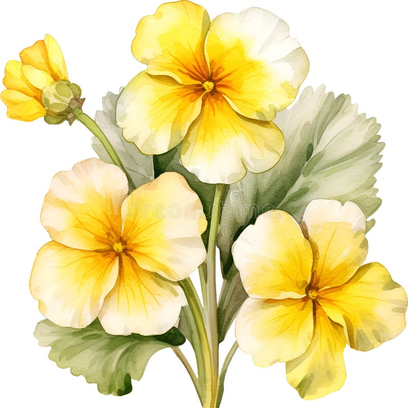 Primrose Clipart. a Cute Primrose Flower Icon. AI-Generated. Stock ...