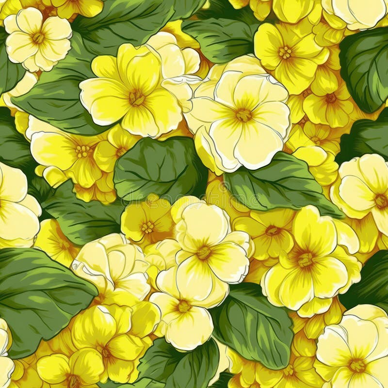 Primroses Closeup, Background. Seamless Background. Generative AI Stock ...