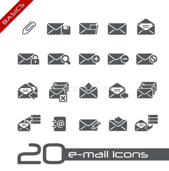 Princípios De // Dos ícones Do Email Ilustração do Vetor - Ilustração ...