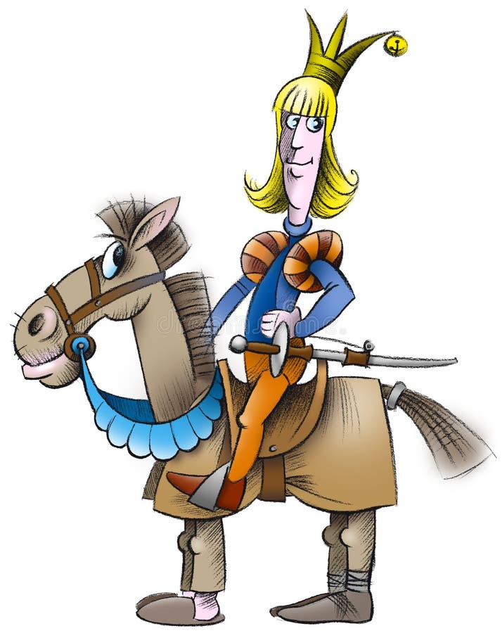 Prince Charming Riding on a Horse Stock Vector - Illustration of armor ...