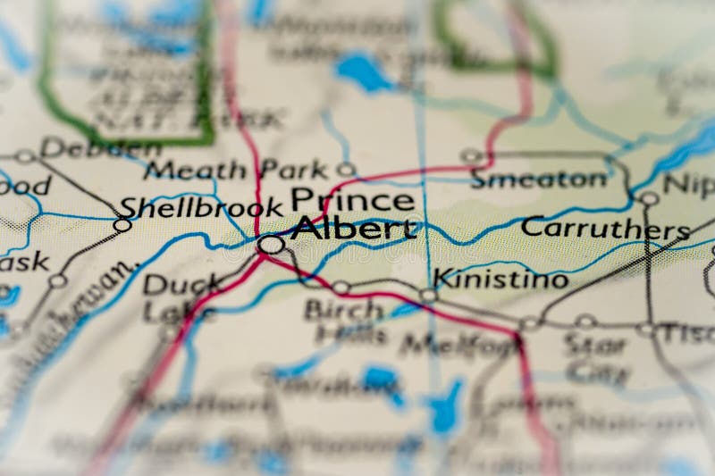 Prince Albert, Canada Highlighted on a World Map Stock Photo - Image of ...