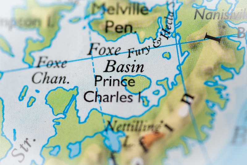 Prince Charles Island, Canada Highlighted on a World Map Stock Image ...