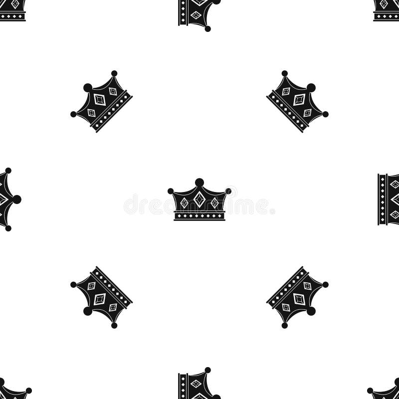 Prince Crown Pattern Seamless Black Stock Vector - Illustration of ...