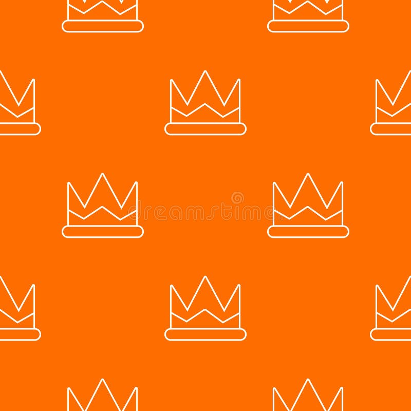 Prince Crown Pattern Vector Orange Stock Vector - Illustration of ...