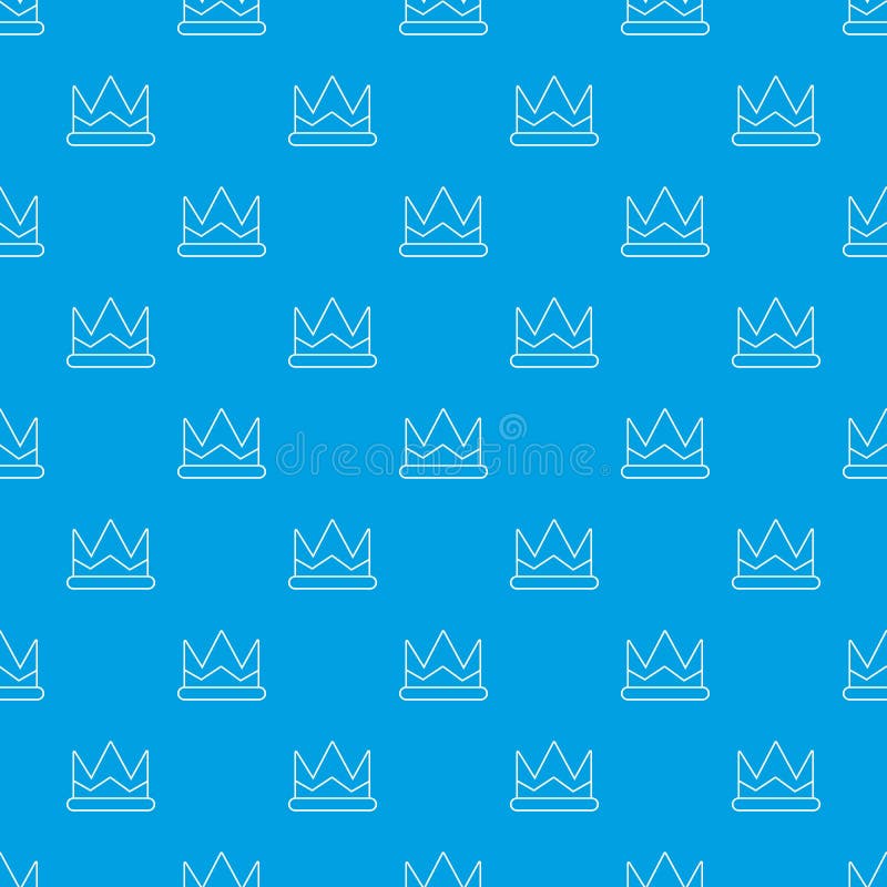 Prince Crown Pattern Vector Seamless Blue Stock Vector - Illustration ...