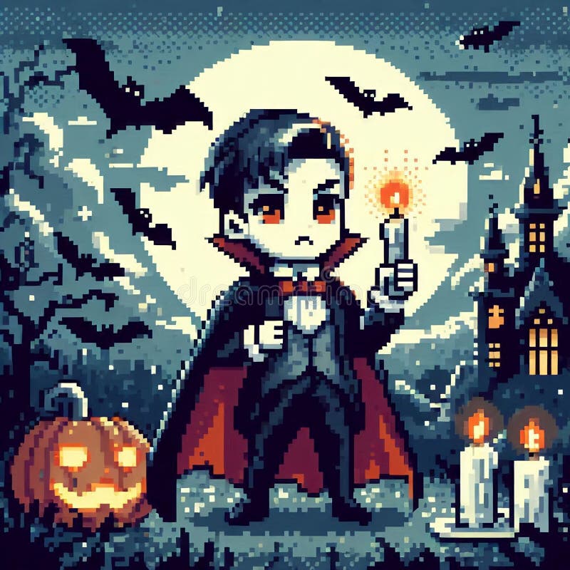 Prince Dracula Illustrator Design,Pixel Art Stock Illustration ...