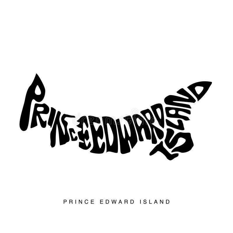 Prince Edward Island Map Art. Prince Edward Island Typography Stock ...