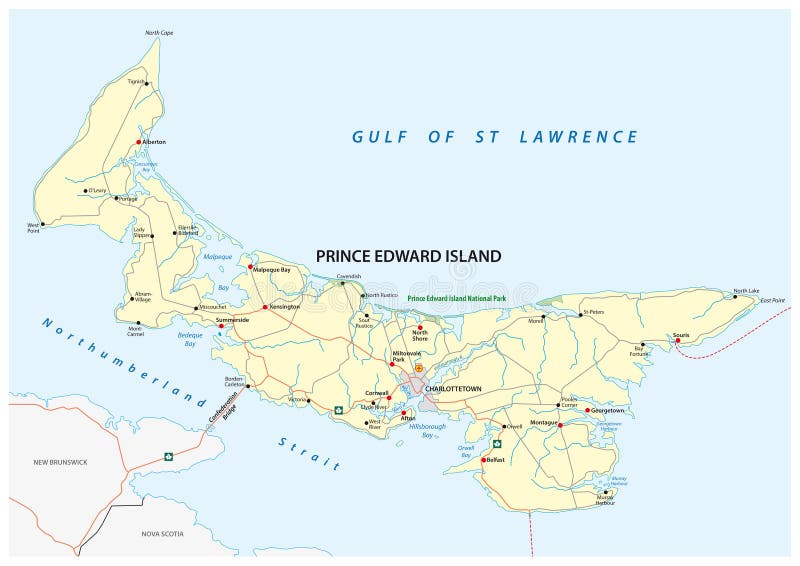 Prince Edward Island Vector Road Map Stock Illustration - Illustration ...