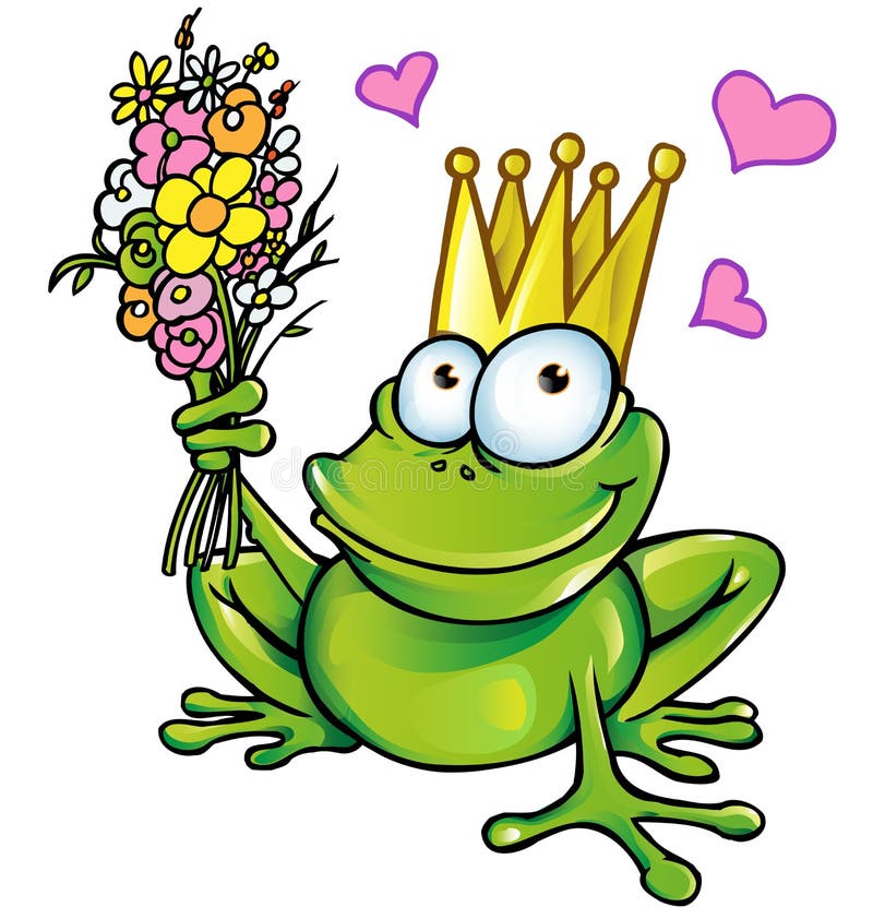Frog king cartoon stock vector. Illustration of nature - 34605821