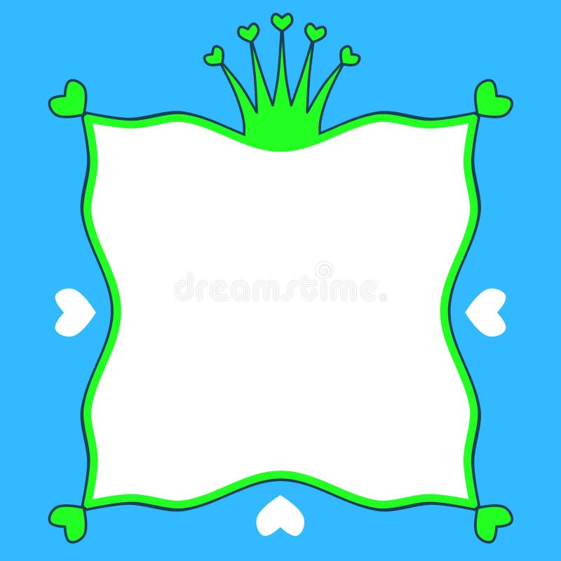 Prince Frog Crown Hearts Frame Border Stock Illustration - Illustration ...