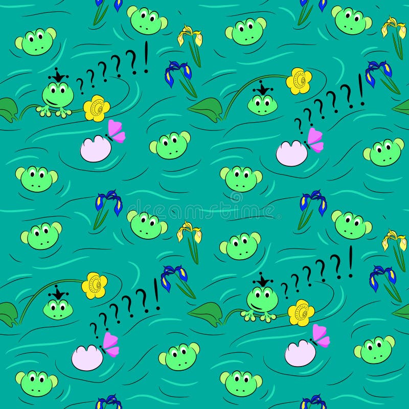 Prince Frog Seamless Texture Stock Illustration - Illustration of blown ...