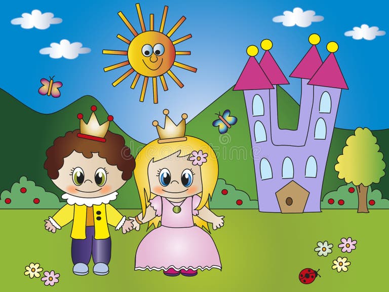 Prince and princess stock illustration. Illustration of king - 26707239