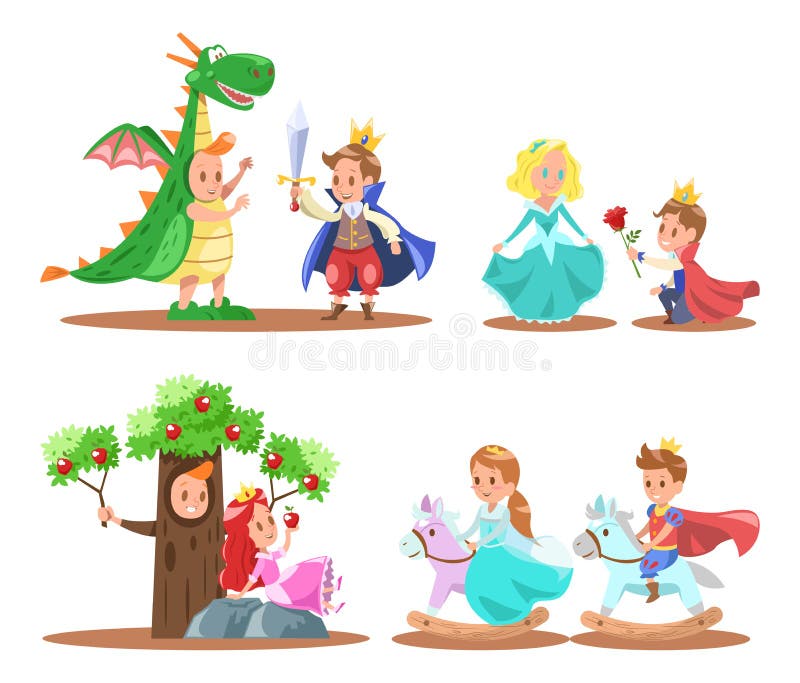 Prince and Princess Character Design Stock Vector - Illustration of ...