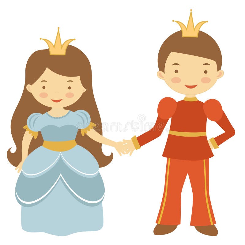 Prince And Princess Cartoon Holding Hands