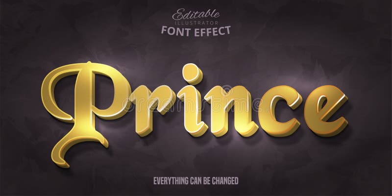 Prince Text, 3d Editable Font Effect Stock Vector - Illustration of ...