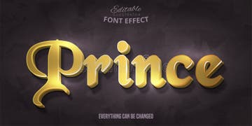 Prince Text, 3d Editable Font Effect Stock Vector - Illustration of ...