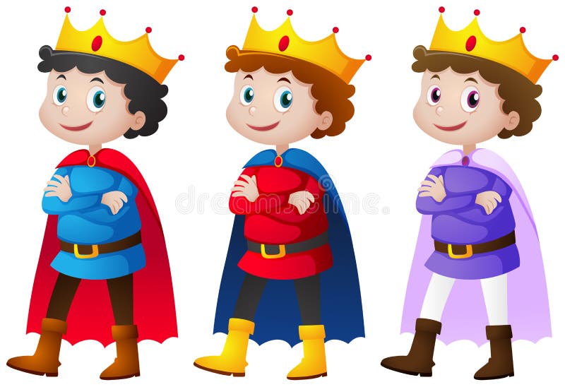 Prince with Red Cape and Crown Stock Vector - Illustration of clipart ...